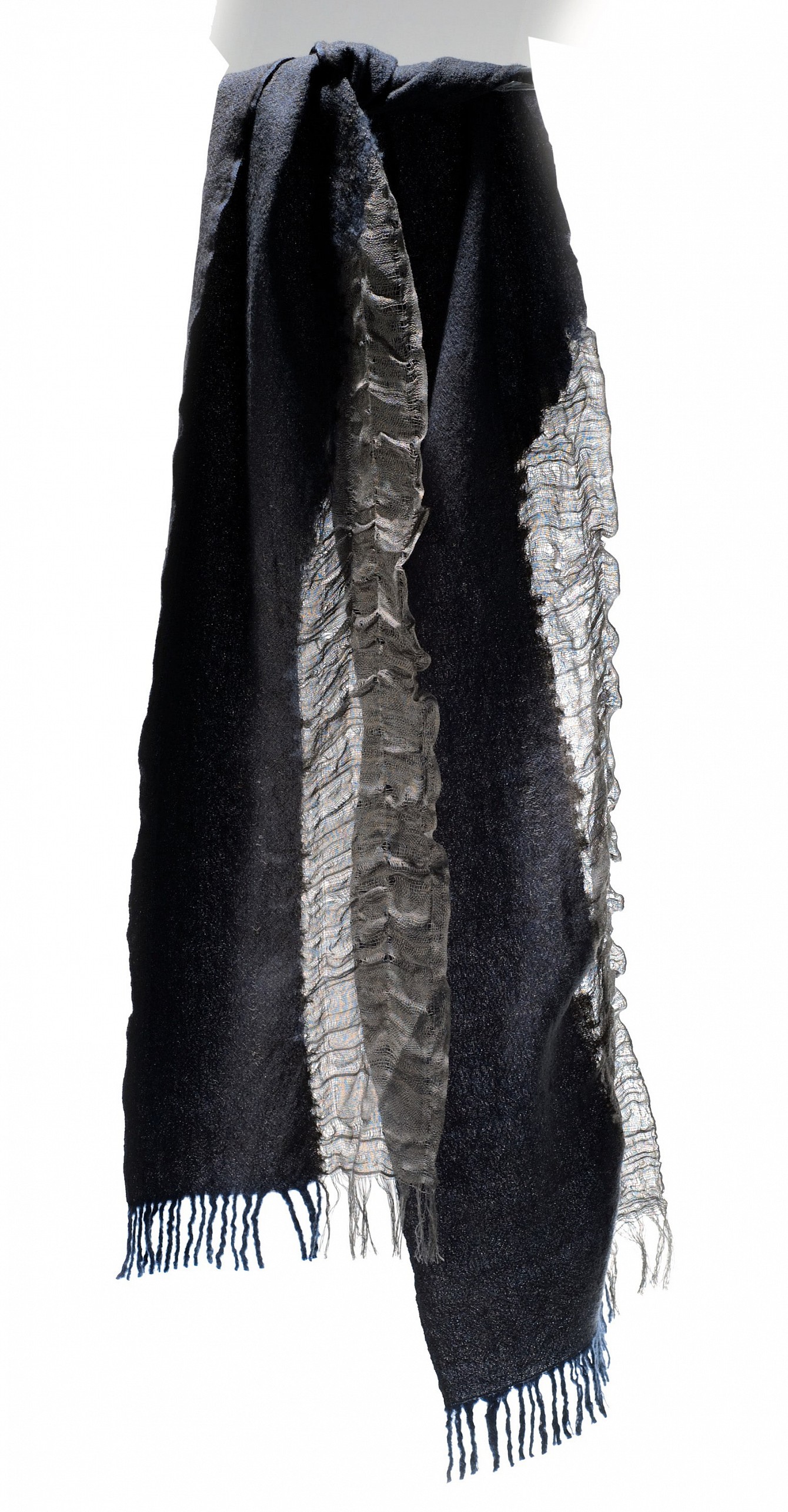 'Grey Edge' scarf from the 'Darned' series. Hand woven in wool and ...